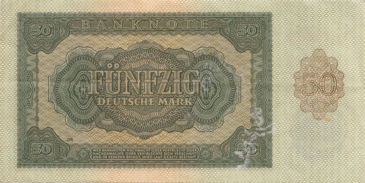 1948 Funfzig deutsche mark banknote AJ 4760497 REF 184 - Cambridgeshire ...