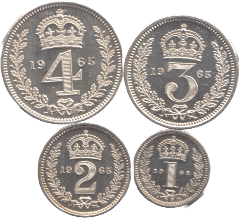 1965 MAUNDY SET ELIZABETH II Maundy Set Cambridgeshire Coins ...