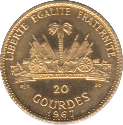 1967 GOLD HAITI 20 GOURDES Gold World Coins Cambridgeshire Coins ...