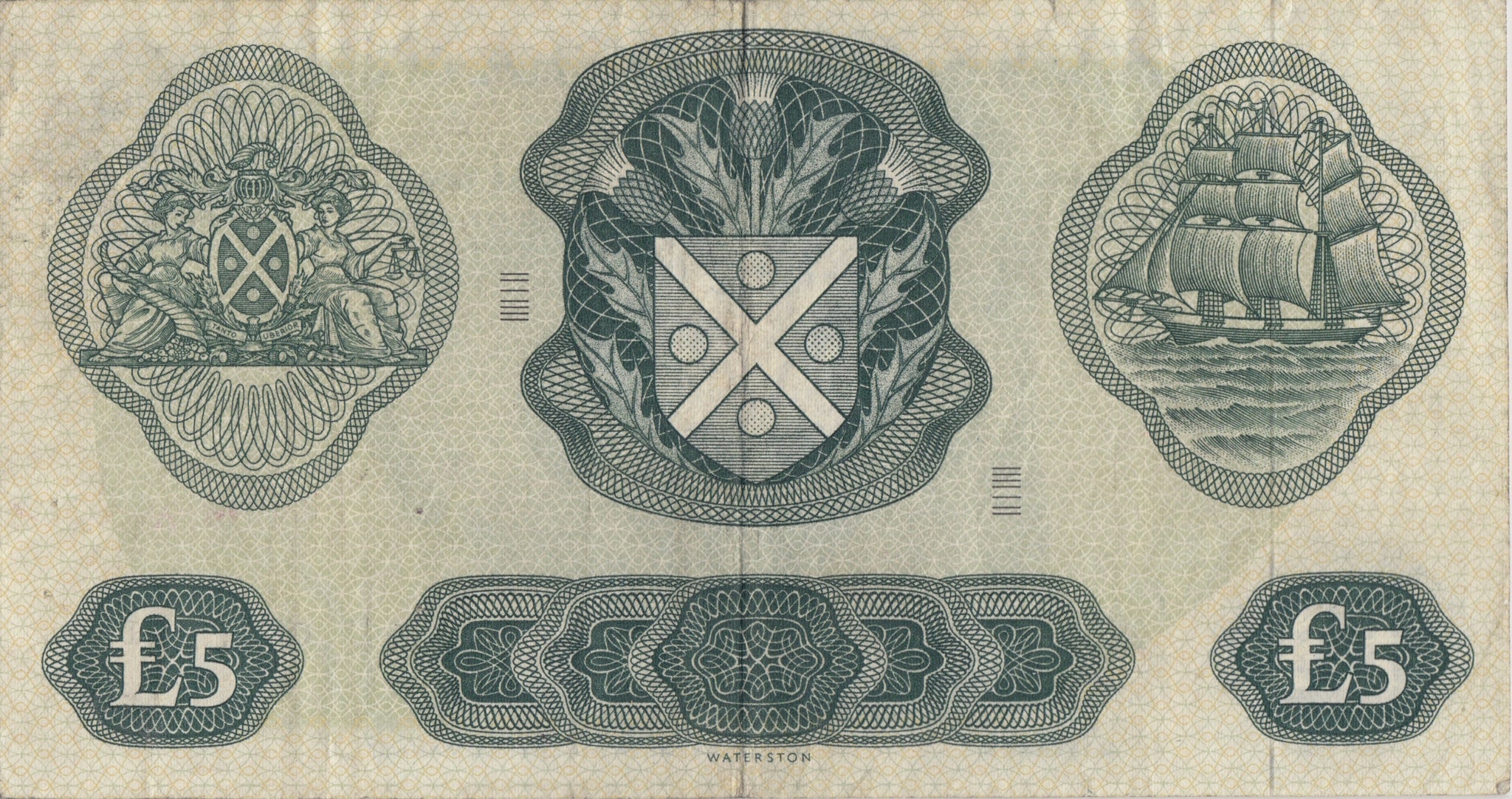 1969 THE ROYAL BANK OF SCOTLAND £5 BANKNOTE REF SCOT- SCOTTISH ...