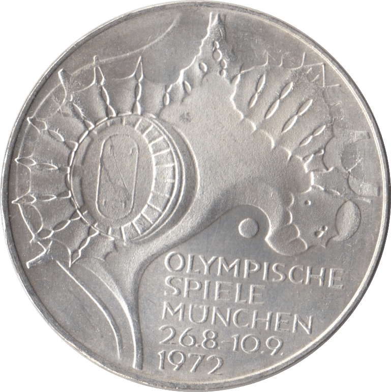 1972 GERMANY MUNICH OLYMPIAD SILVER 10 MARKS SILVER WORLD COINS ...