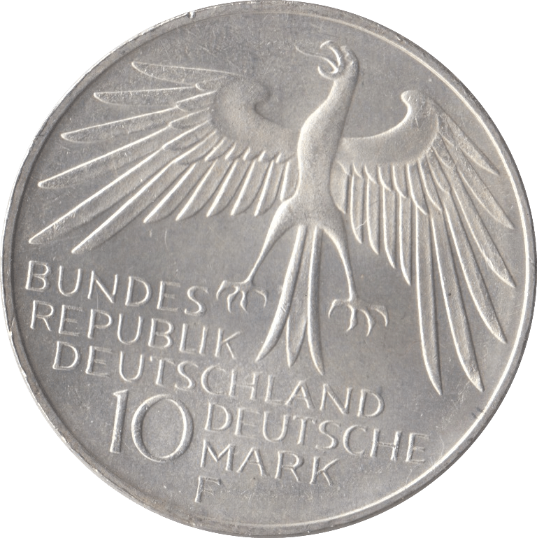 1972 GERMANY MUNICH OLYMPIAD SILVER 10 MARKS SILVER WORLD COINS ...