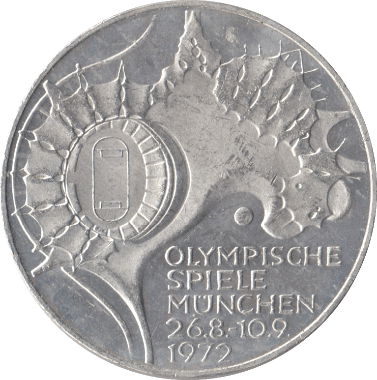 1972 GERMANY MUNICH OLYMPIAD SILVER 10 MARKS SILVER WORLD COINS ...