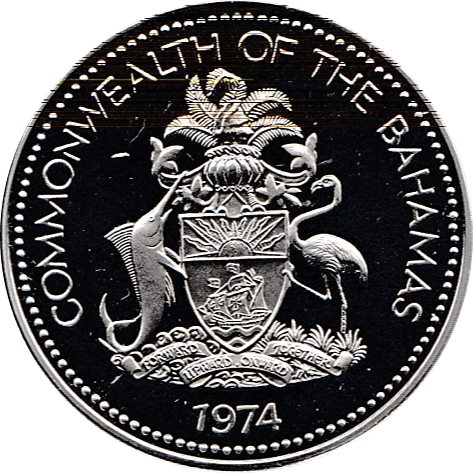1974 SILVER 25 CENTS BAHAMAS ( PROOF ) WORLD COINS Cambridgeshire Coins ...