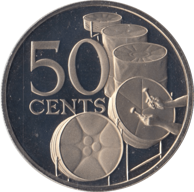1975 50 CENT TRINIDAD AND TOBAGO PROOF WORLD COINS Cambridgeshire Coins ...