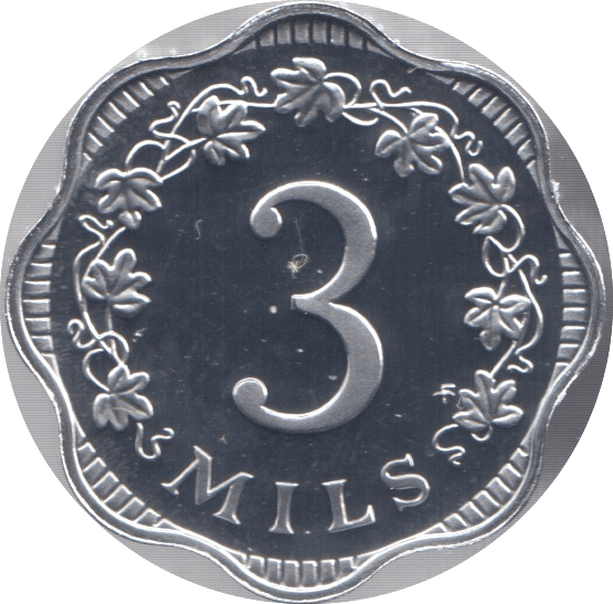 1976 3 MILS MALTA (PROOF) WORLD COINS Cambridgeshire Coins ...