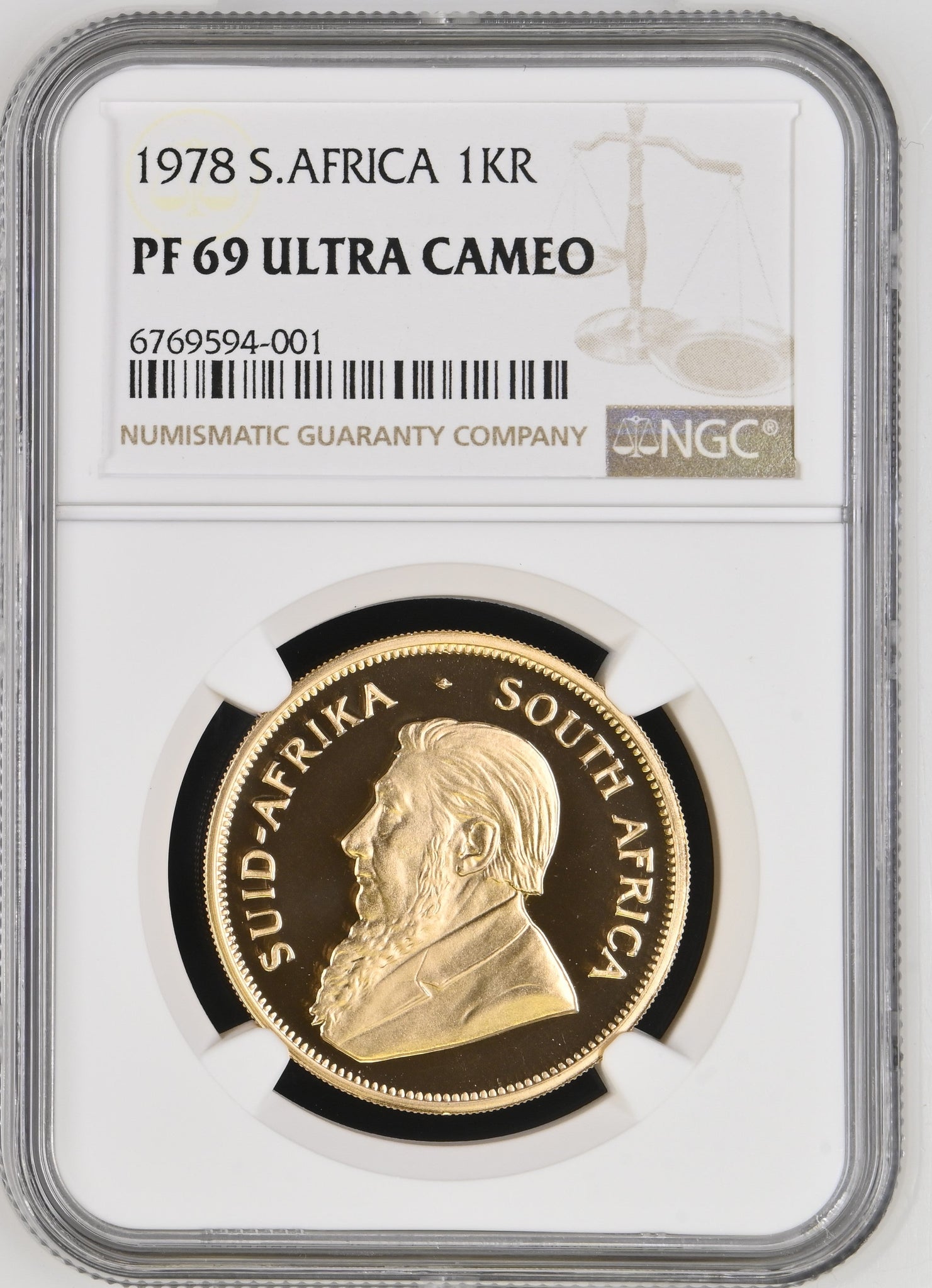 1978 GOLD PROOF KRUGERRAND NGC 69 ULTRA CAMEO NGC CERTIFIED COINS ...