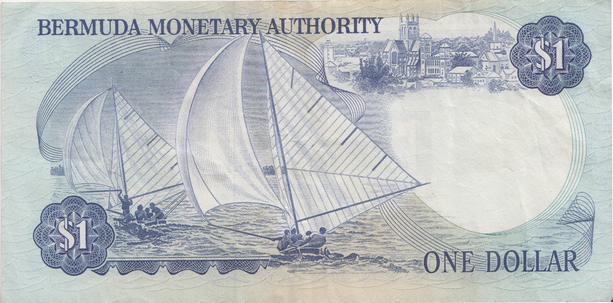 1988 BERMUDA MONETARY AUTHORITY ONE DOLLAR BANKNOTE REF 1523 World ...