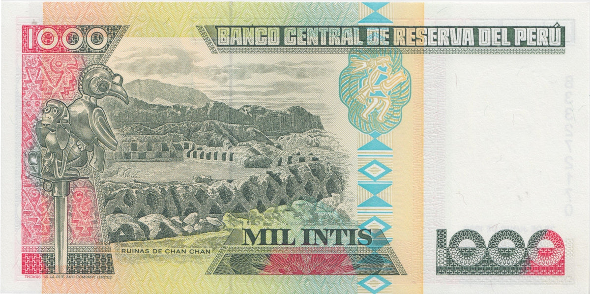 1991 1000 ORO BANKNOTE PERU REF 1075 World Banknotes Cambridgeshire ...