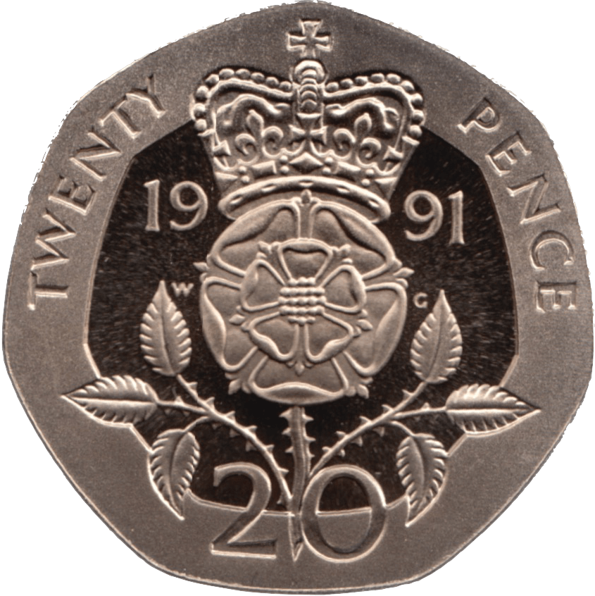 1991 20P TWENTY PENCE PROOF COIN TUDOR ROSE 20p Proof Cambridgeshire ...