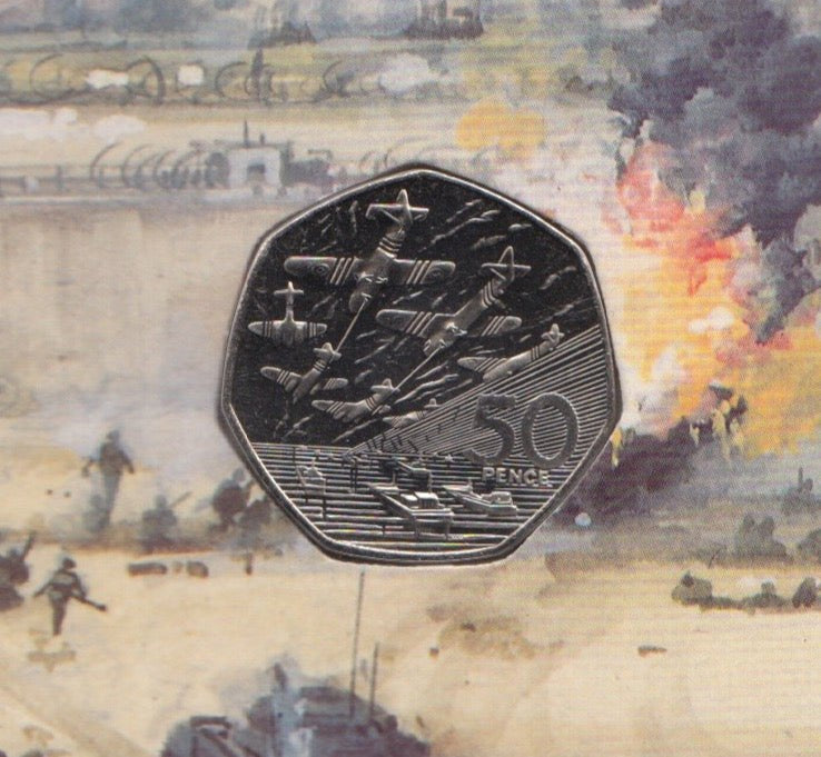 1994 Brilliant Uncirculated 50p Coin D-Day Landings Commemorative Coins ...