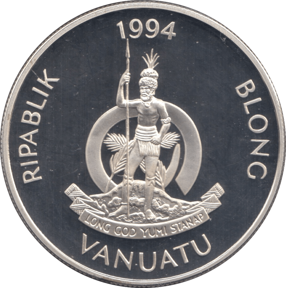 1994 SILVER PROOF QUEEN MOTHER 50 VATU VANUATU .925 SILVER SILVER WORLD ...