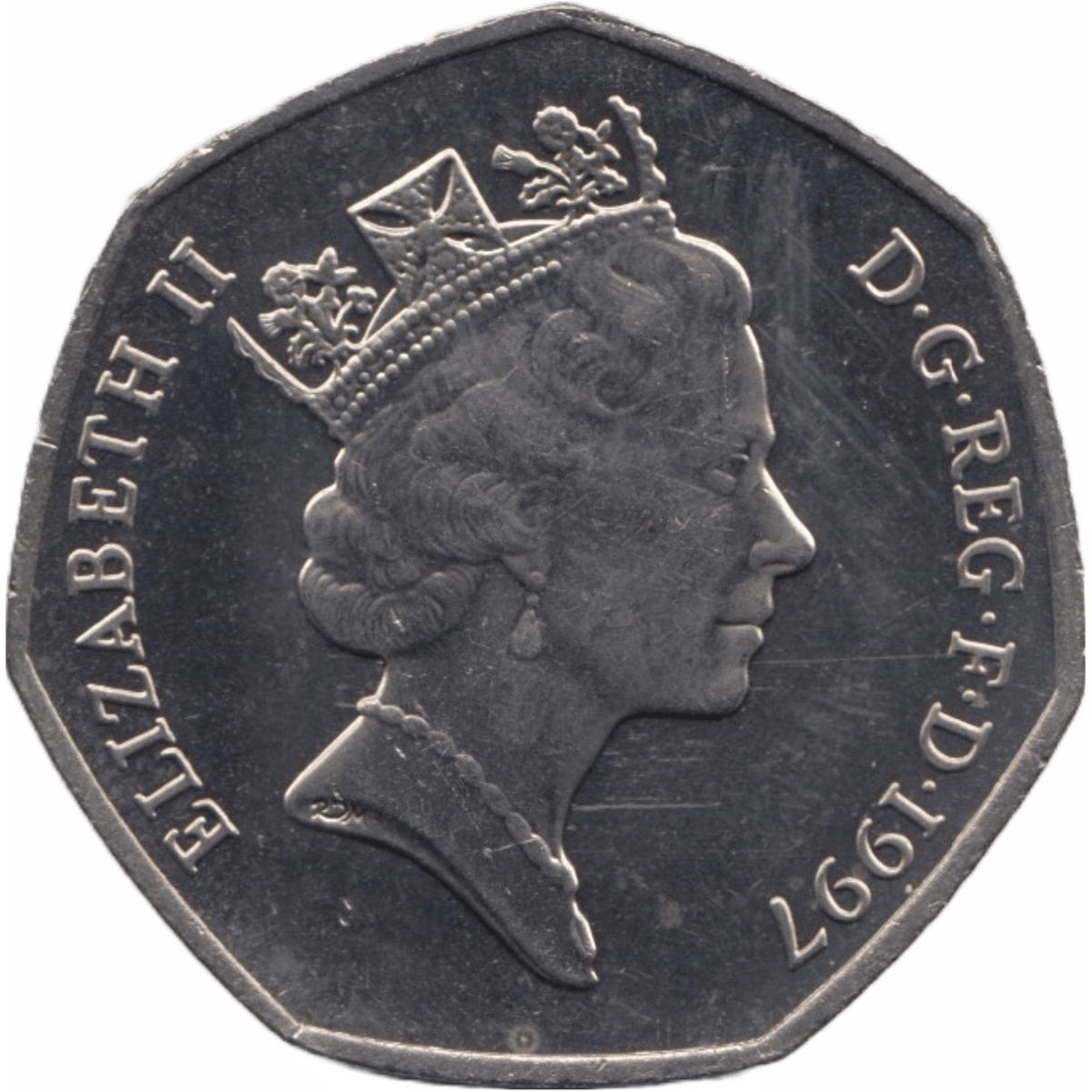 1997 SMALL FIFTY PENCE 50P BRILLIANT UNCIRCULATED BRITANNIA BU 50p BU ...