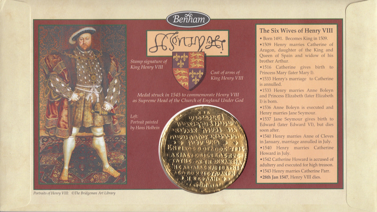 1997 REPRODUCTION HENRY VIII COIN COVER SIGNED BY KEITH MICHELL REF ...