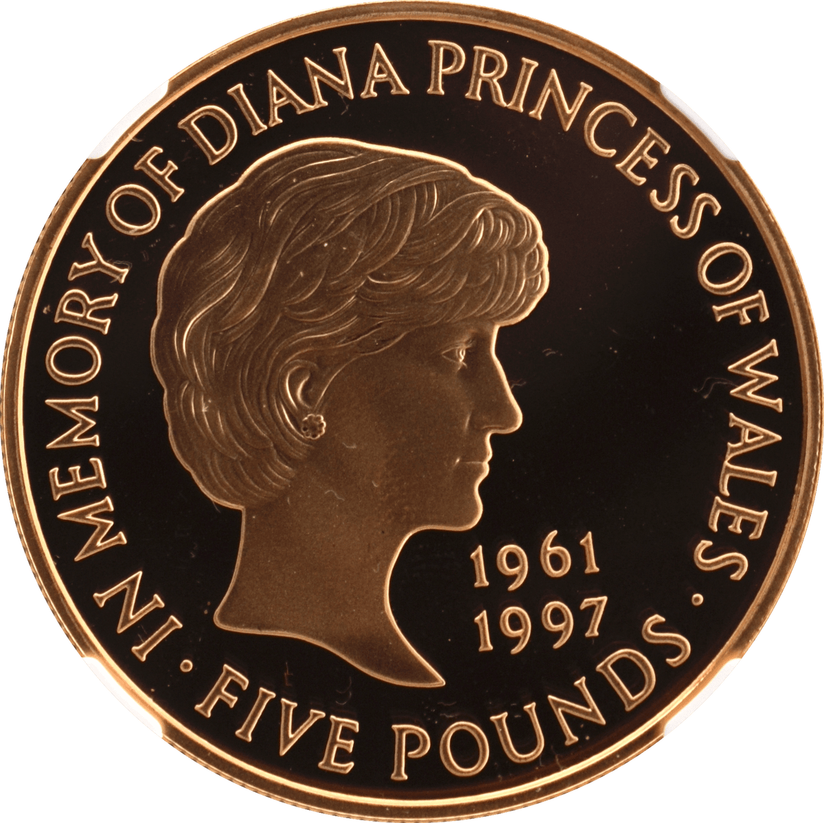 1999 GOLD PROOF £5 PRINCESS DIANA (NGC) PF 69 ULTRA CAMEO NGC CERTIFIED ...