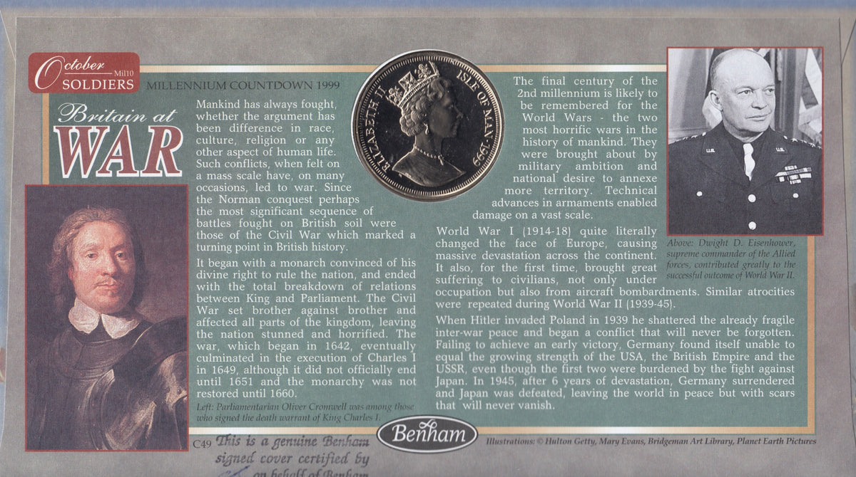 1999 MILLENIUM COUNTDOWN COIN COVER SIGNED BY MR J.P KENNEALLY VC REF ...