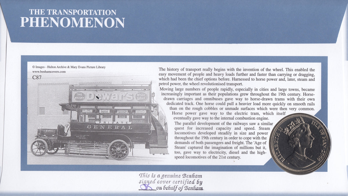2001 TRANSPORTATION PHENOMENON 1 CROWN COIN COVER SIGNED BY MAGNUS ...