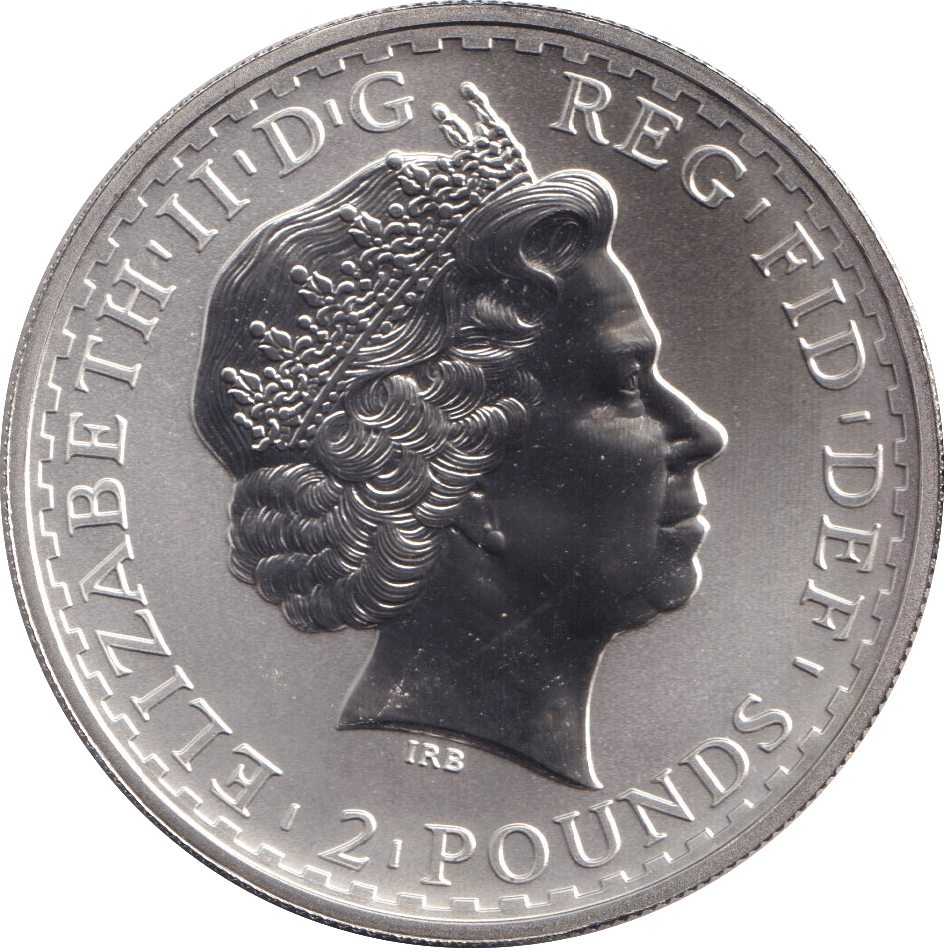 2002 SILVER BRITANNIA ONE OUNCE TWO POUNDS Cambridgeshire Coins ...