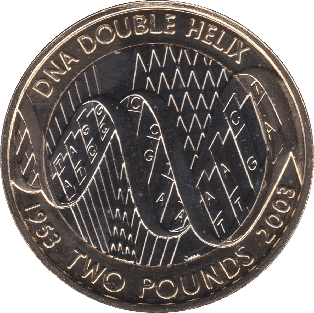 2003 TWO POUND £2 DNA HELIX BRILLIANT UNCIRCULATED BU £2 BU ...