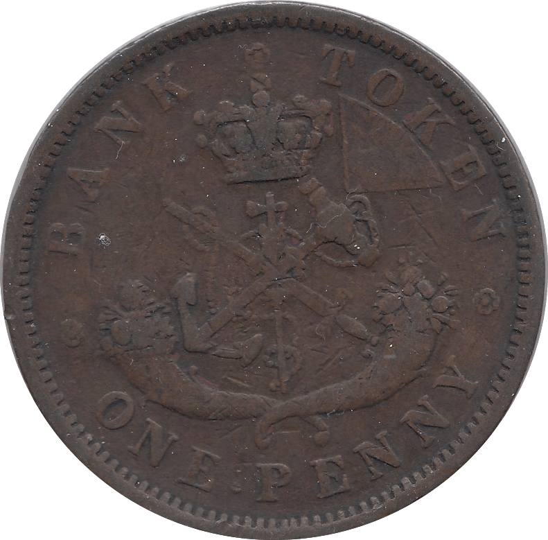 1850 BANK OF CANADA ONE PENNY TOKEN A - Cambridgeshire Coins ...