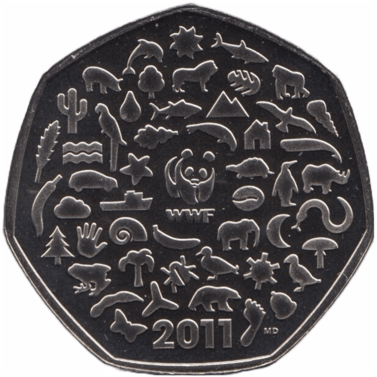 2011 FIFTY PENCE 50P BRILLIANT UNCIRCULATED WWF BU 50p BU ...