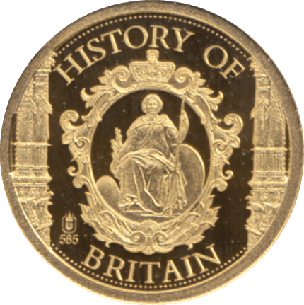 2015 GOLD PROOF BATTLE OF TRAFALGAR 1805 HISTORY OF BRITAIN WITH COA ...