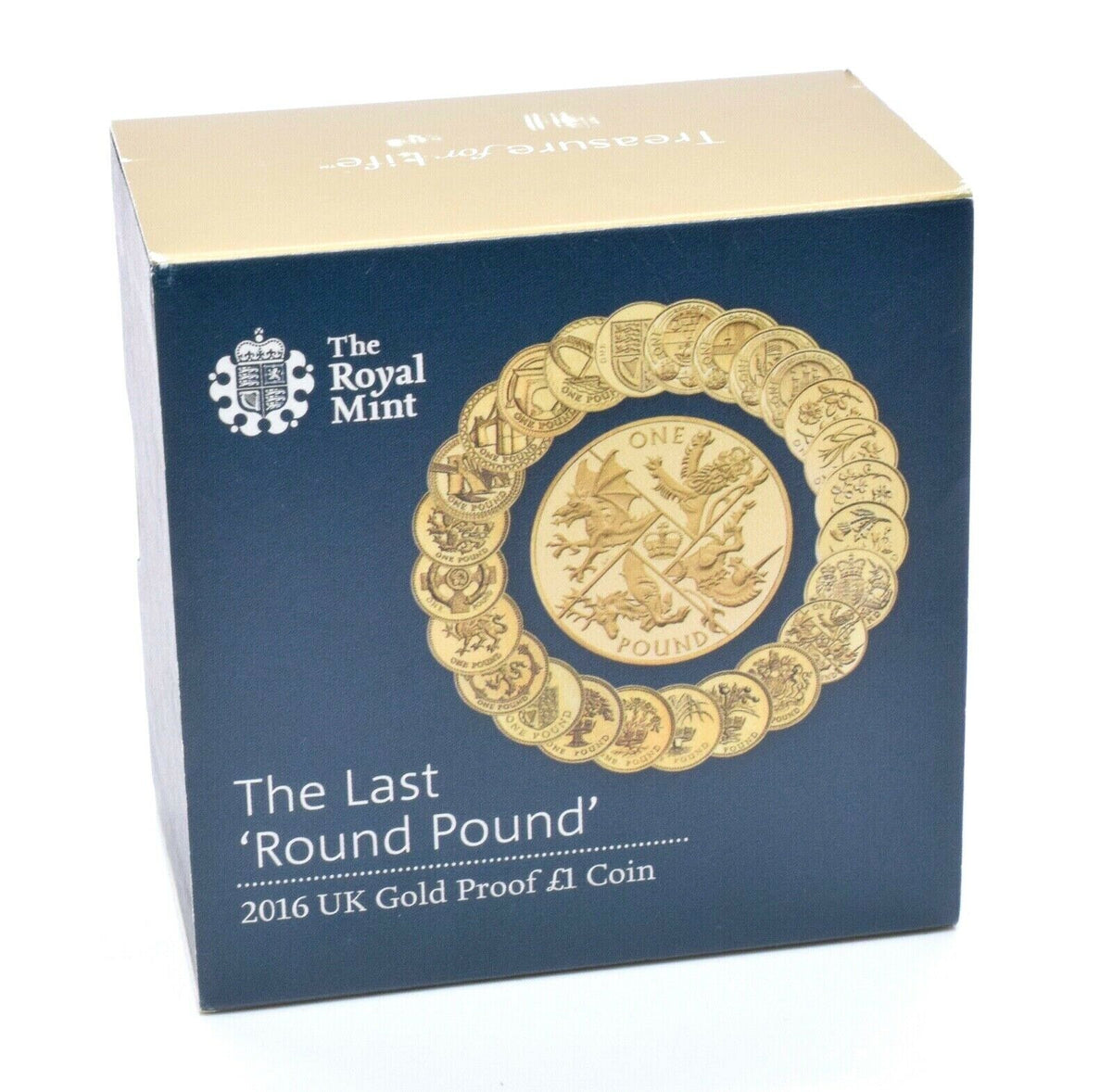 2016 GOLD PROOF THE LAST ROUND POUND £1 COIN ROYAL MINT BOX AND COA ...