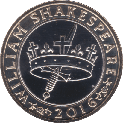 2016 TWO POUND £2 SHAKESPEARE DAGGER BRILLIANT UNCIRCULATED BU £2 BU ...