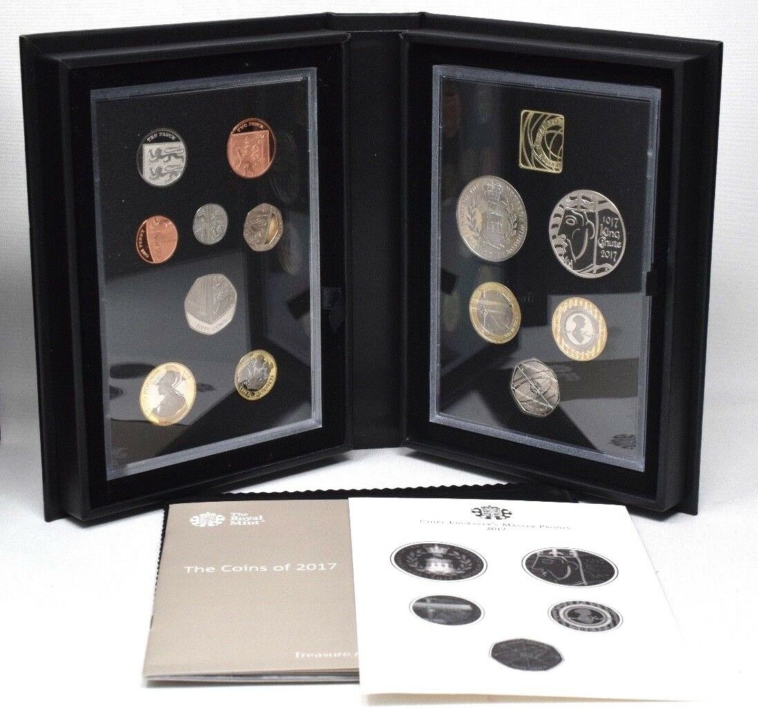 2017 Proof 13 Coin Year Set Box COA Royal Mint Isaac Newton 50p PROOF ...