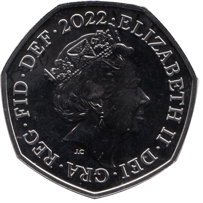 2022 FIFTY PENCE 50P BRILLIANT UNCIRCULATED 50P SECTION OF SHIELD BU ...