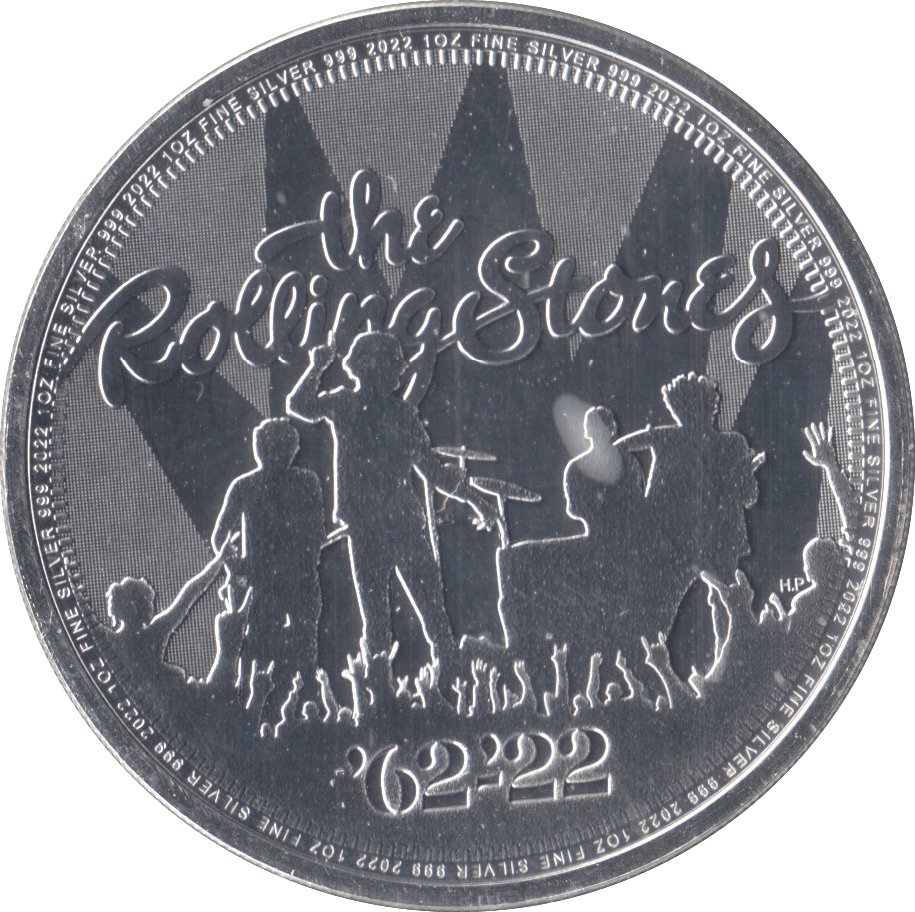 2022 UK BU 1oz FINE SILVER ROLLING STONES TWO POUNDS BRITANNIA SILVER 1 ...