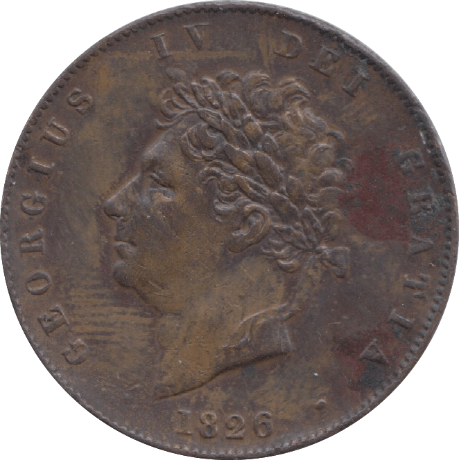 1826 HALFPENNY ( EF ) 8 - Cambridgeshire Coins – Cambridgeshire Coins