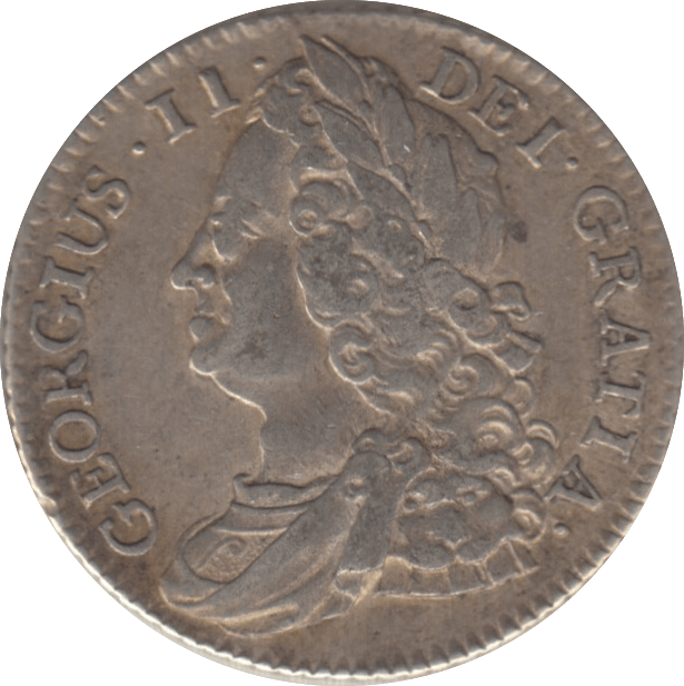 1743 SHILLING ( EF ) 2 - Cambridgeshire Coins – Cambridgeshire Coins