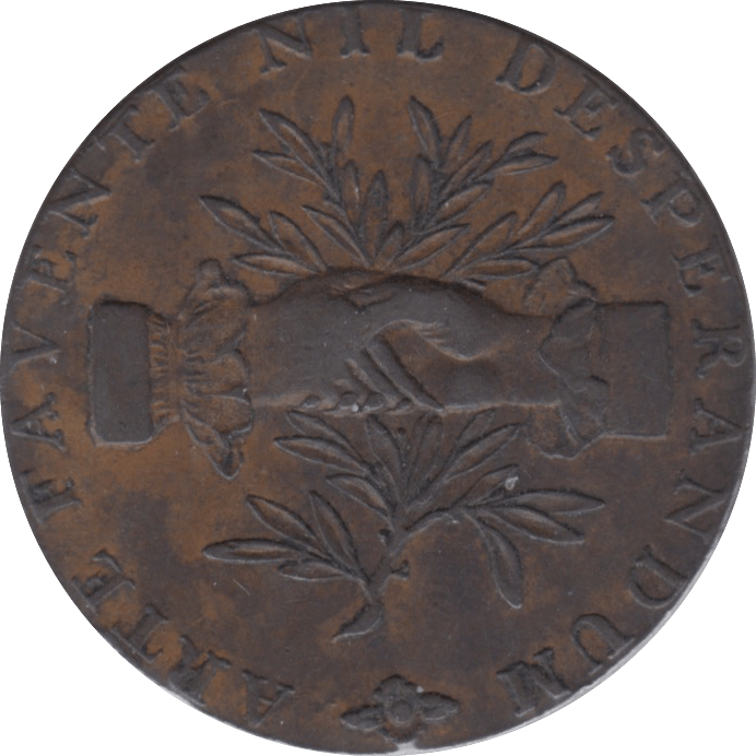 1793 HALFPENNY TOKEN STAFFORDSHIRE CADUCEUS HANDS DH10 ( REF 153 ...