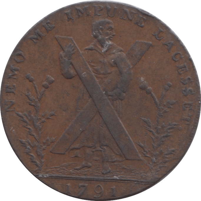 1791 HALFPENNY TOKEN NEMO ME IMPUNE LACESSET REF 323 - Cambridgeshire ...