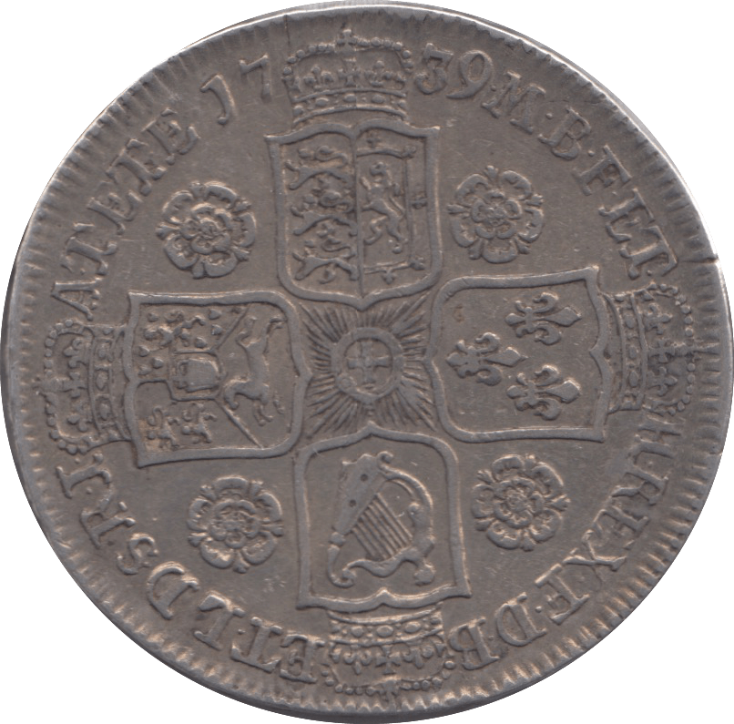 1739 HALFCROWN ( GVF ) - Cambridgeshire Coins – Cambridgeshire Coins