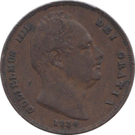 1834 FARTHING ( GVF ) 3 - Cambridgeshire Coins – Cambridgeshire Coins