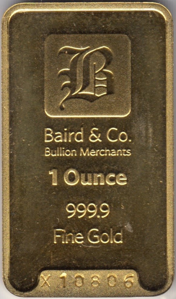 Baird & Co 1oz FINE GOLD BULLION BAR 999.9 GOLD BAR Cambridgeshire ...