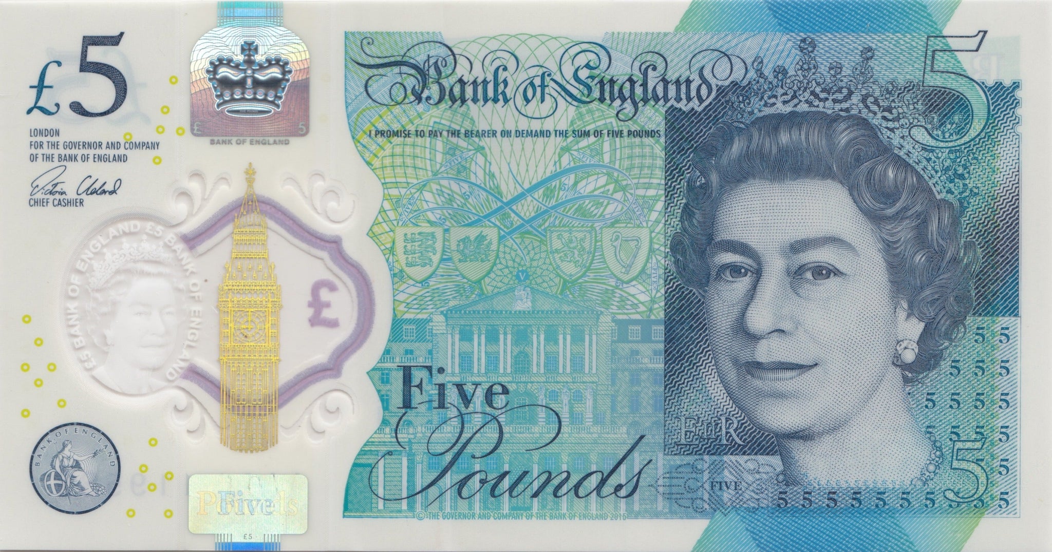 FIVE POUNDS BANKNOTE CLELAND REF £5-50 £5 BANKNOTES Cambridgeshire ...