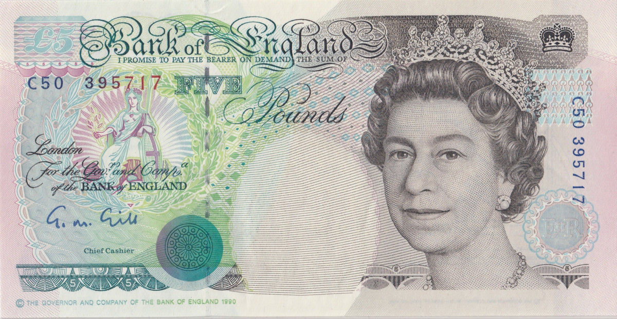 FIVE POUNDS BANKNOTE GILL REF £5-31 £5 BANKNOTES Cambridgeshire Coins ...