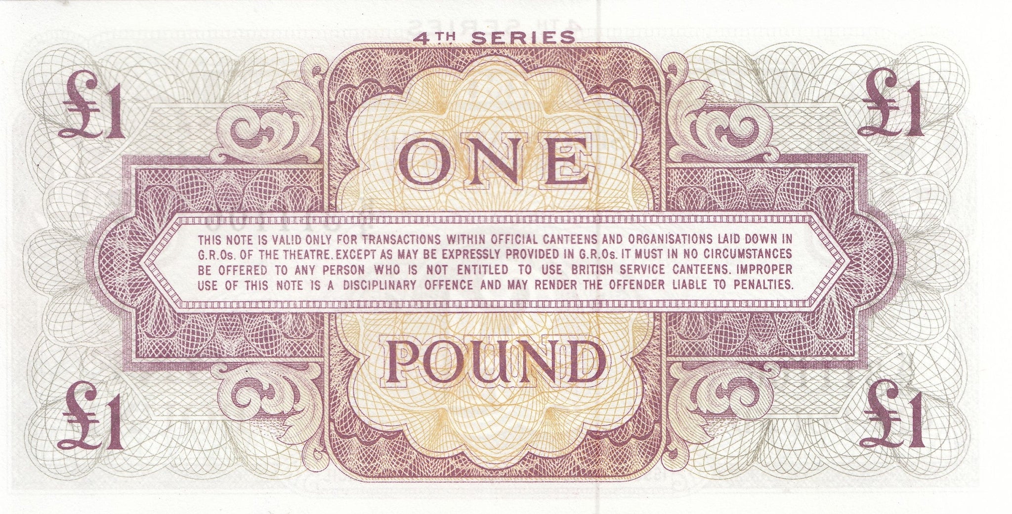 ONE POUND BANKNOTE BRITISH ARMED FORCES 4TH SERIES REF 1147 World ...