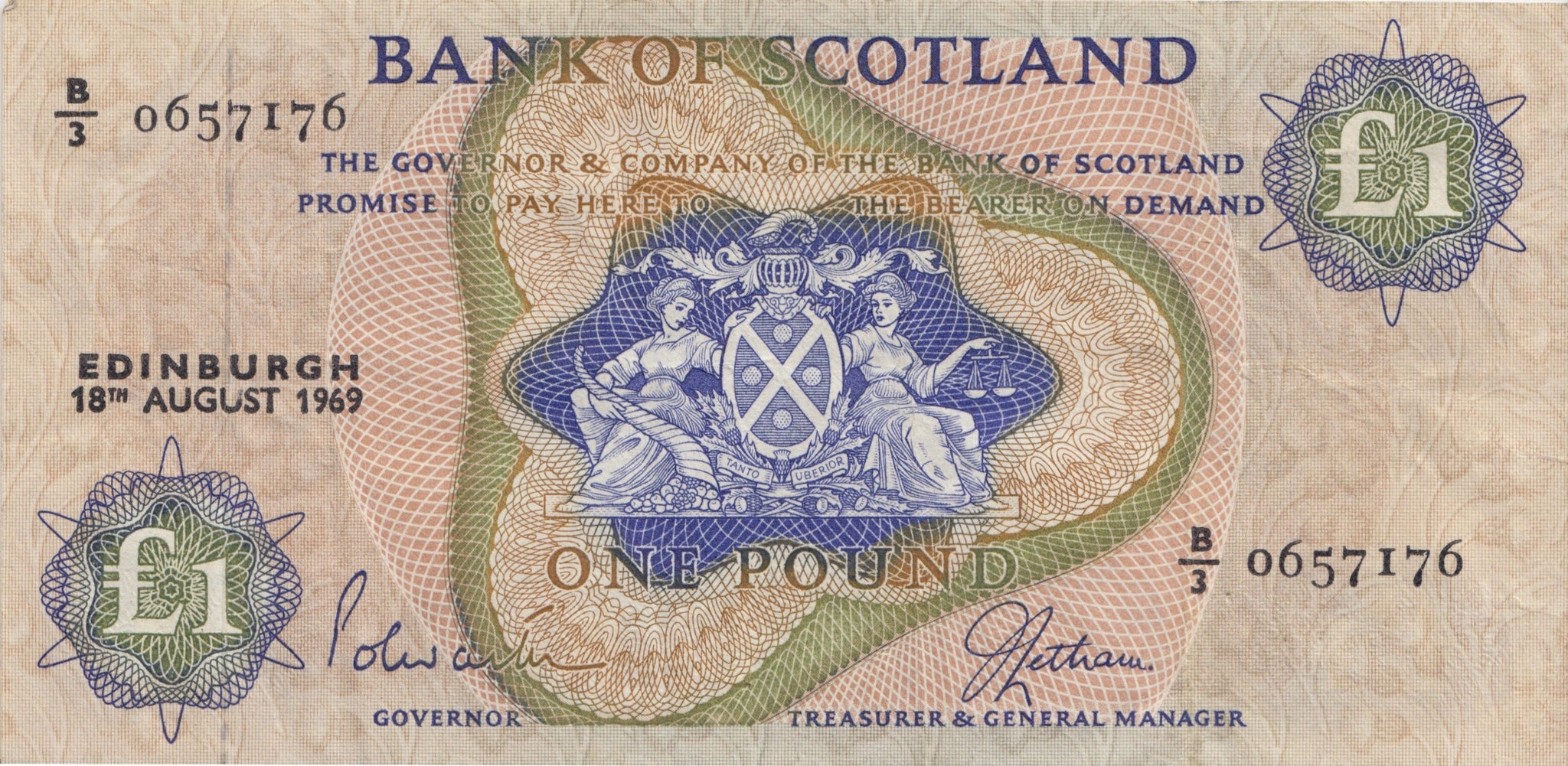 ONE POUND SCOTTISH BANKNOTE REF SCOT-20 - Cambridgeshire Coins ...