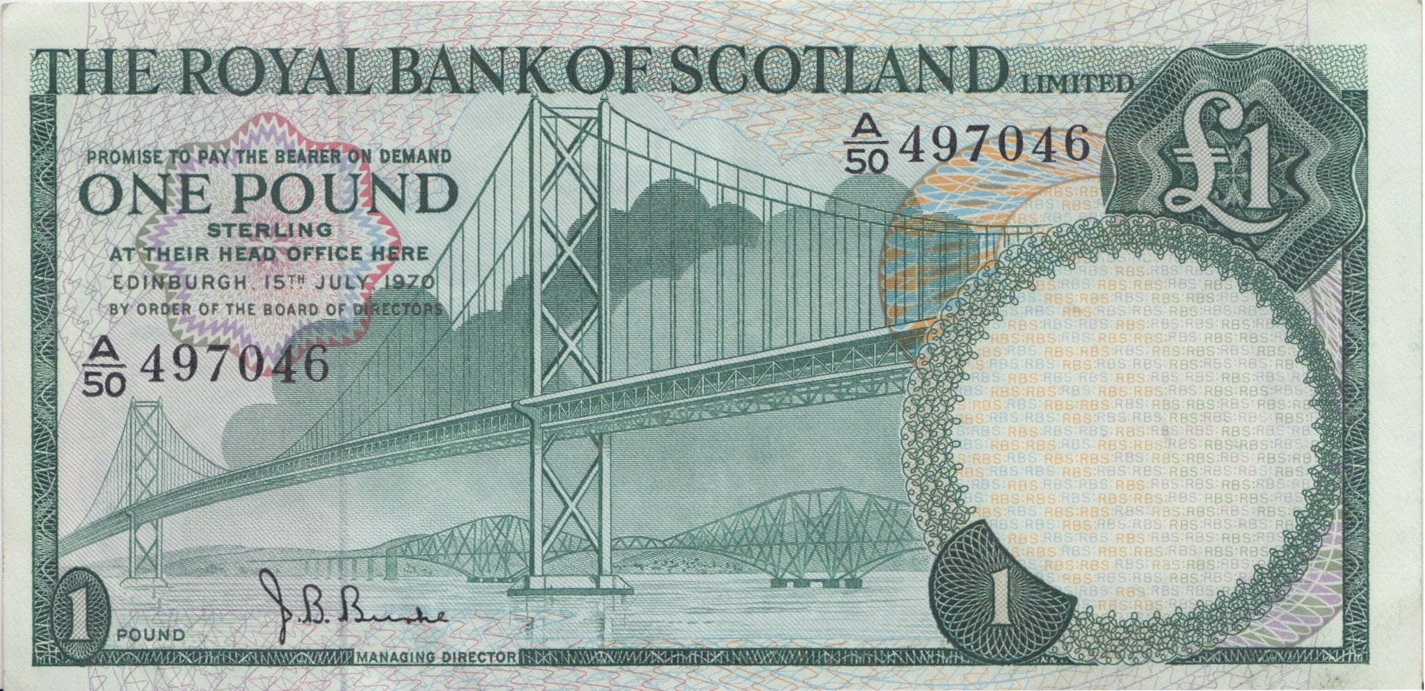 ONE POUND SCOTTISH BANKNOTE REF SCOT-32 - Cambridgeshire Coins ...