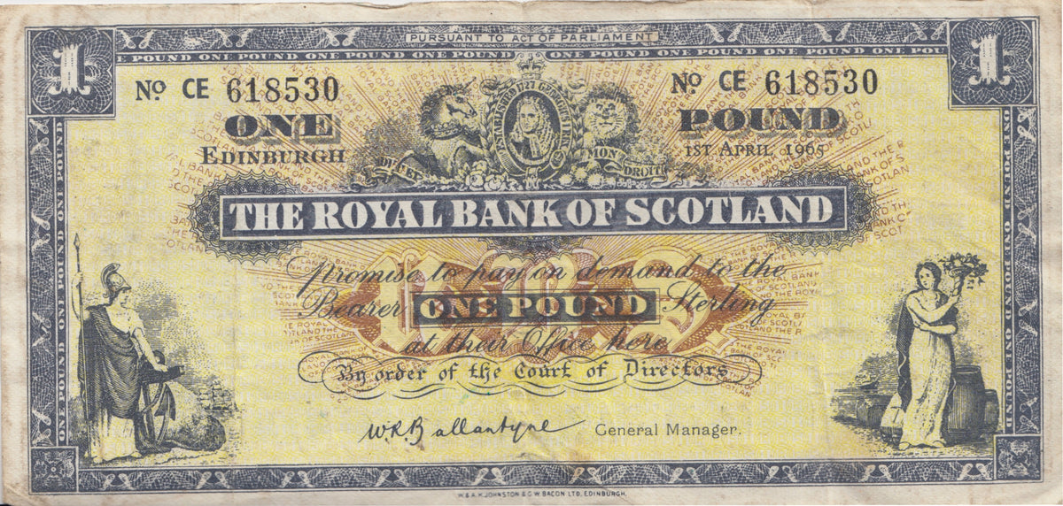 ONE POUND SCOTTISH BANKNOTE REF SCOT-57 SCOTTISH BANKNOTES ...