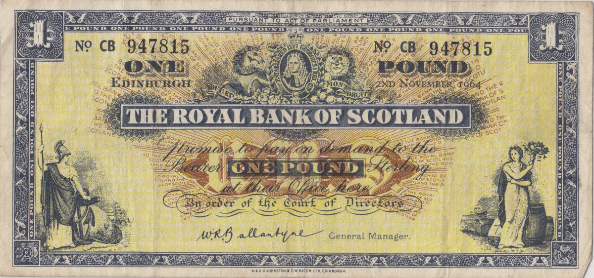 ONE POUND SCOTTISH BANKNOTE REF SCOT-6 SCOTTISH BANKNOTES ...