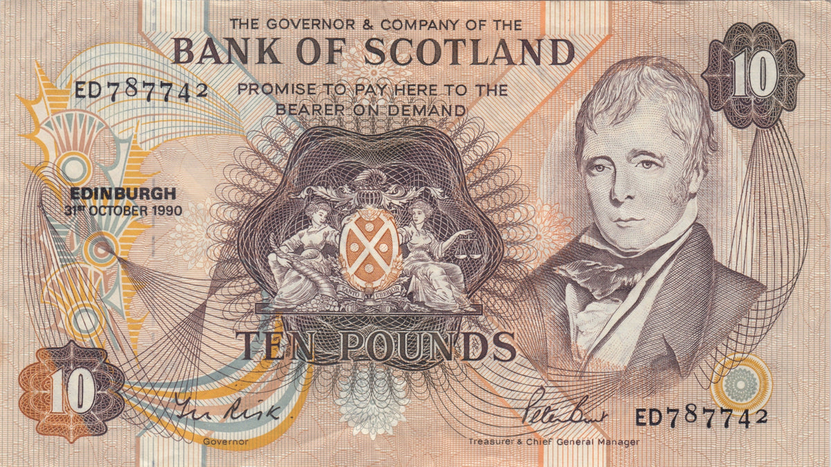 TEN POUNDS SCOTTISH BANKNOTE REF SCOT-3 SCOTTISH BANKNOTES ...
