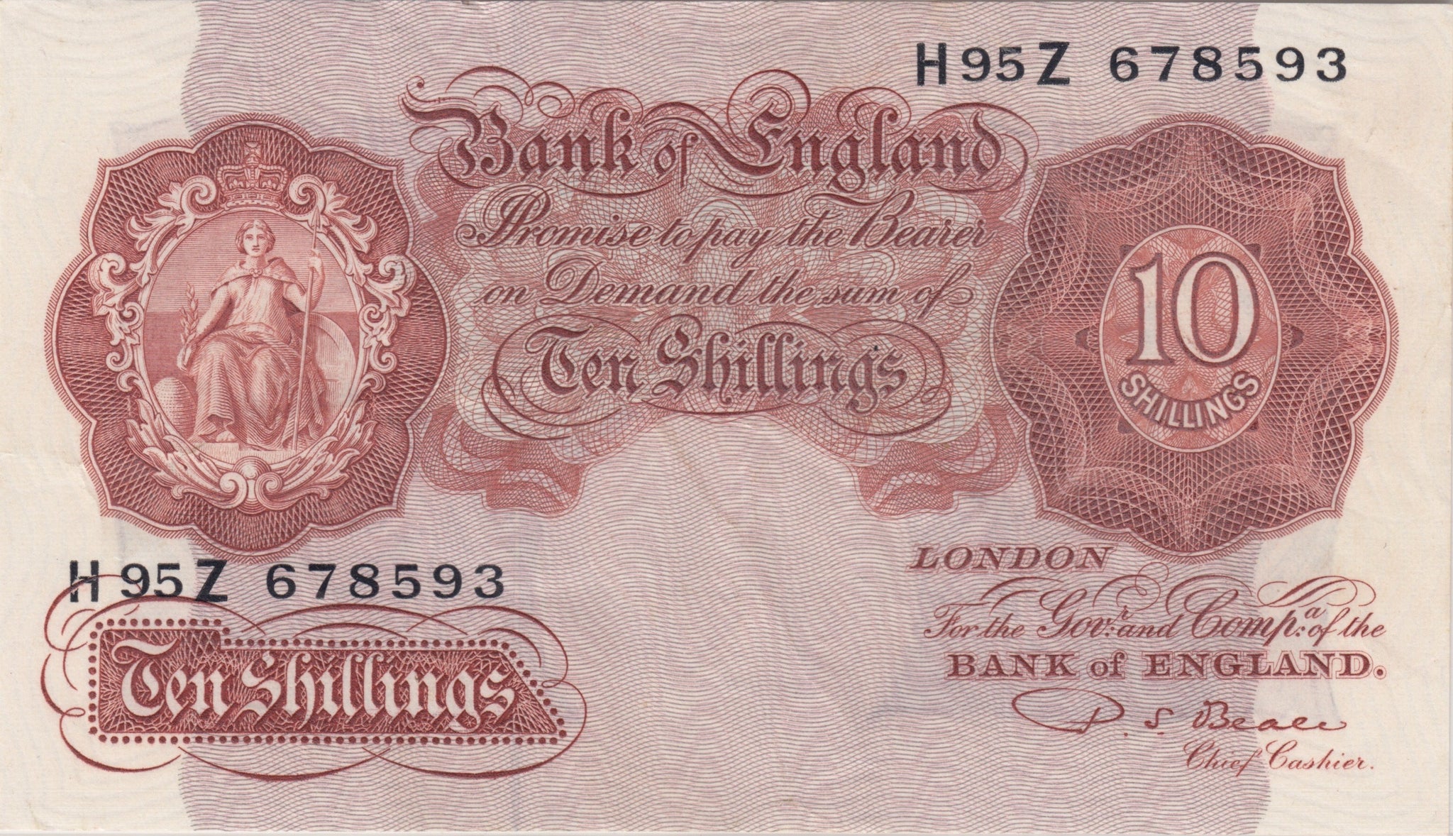 TEN SHILLINGS BANKNOTE BEALE REF SHILL-27 10 Shillings Banknotes ...