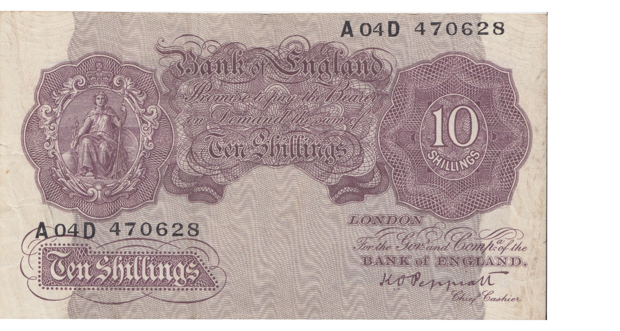 TEN SHILLINGS BANKNOTE PEPPIATT REF SHILL-7 - Cambridgeshire Coins ...