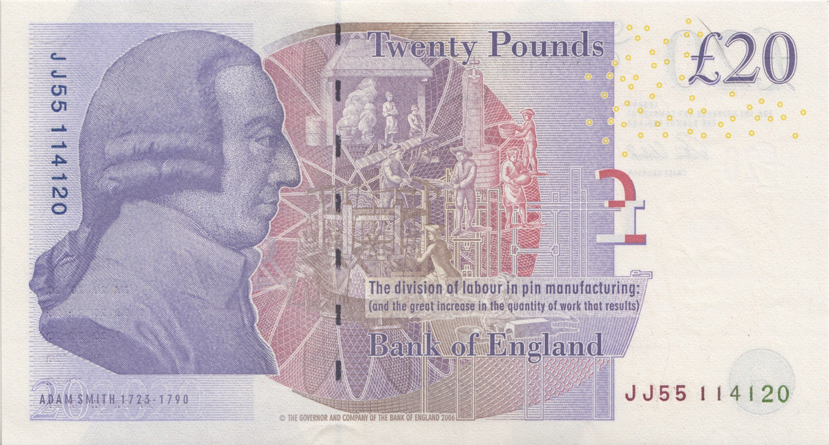 TWENTY POUNDS BANKNOTE CLELAND REF £20-8 £20 Banknotes Cambridgeshire ...